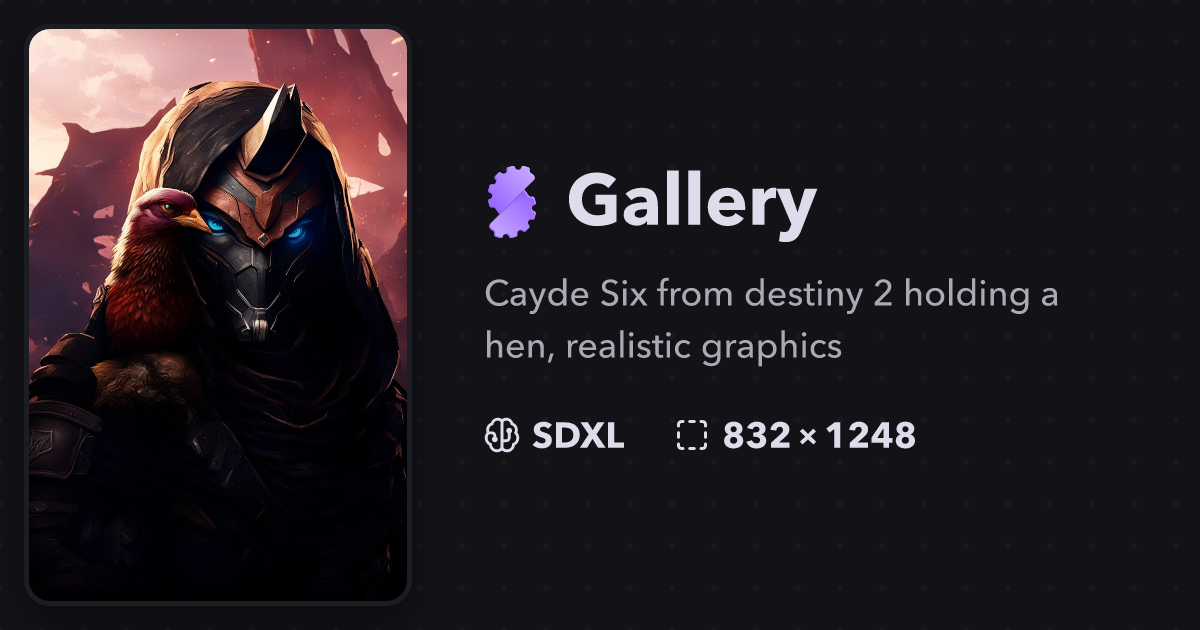 "Cayde Six from destiny 2 holding a he..." | Gallery | Stablecog
