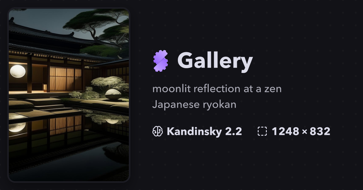 "moonlit reflection at a zen Japanese ..." | Gallery | Stablecog