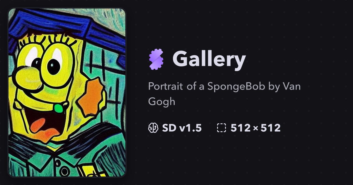"Portrait of a SpongeBob by Van Gogh" | Gallery | Stablecog