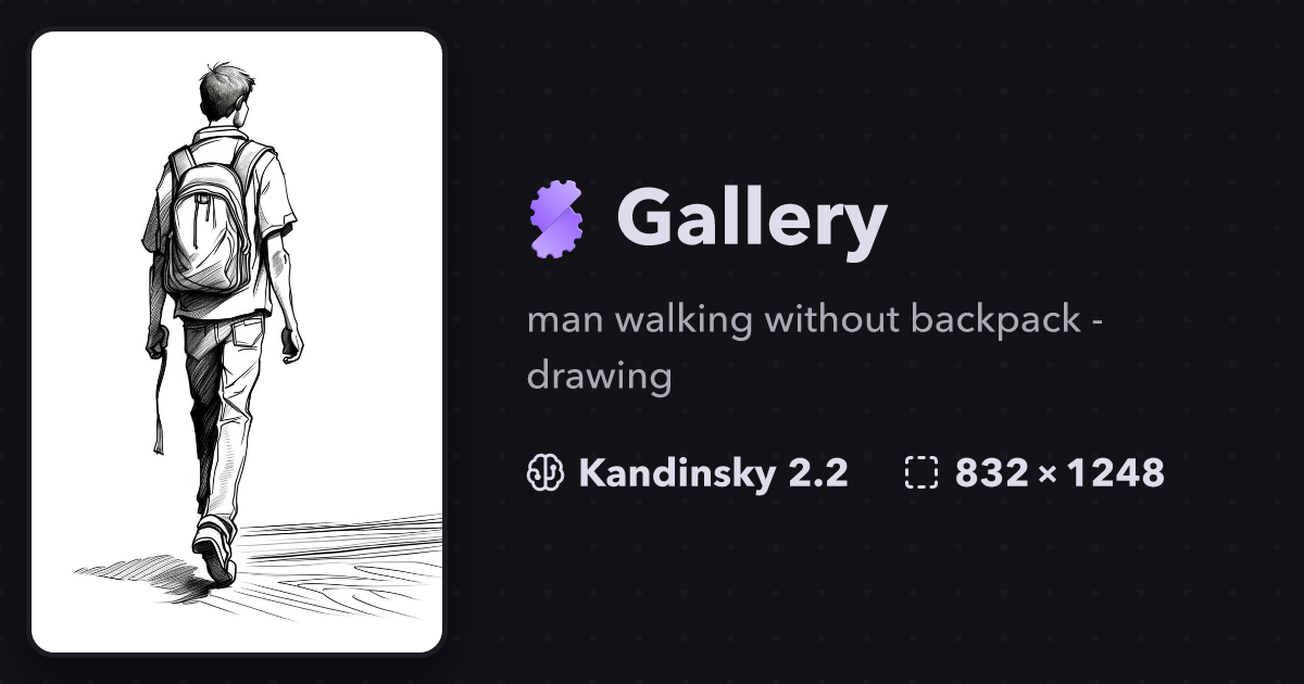 "man walking without backpack - drawing" | Gallery | Stablecog