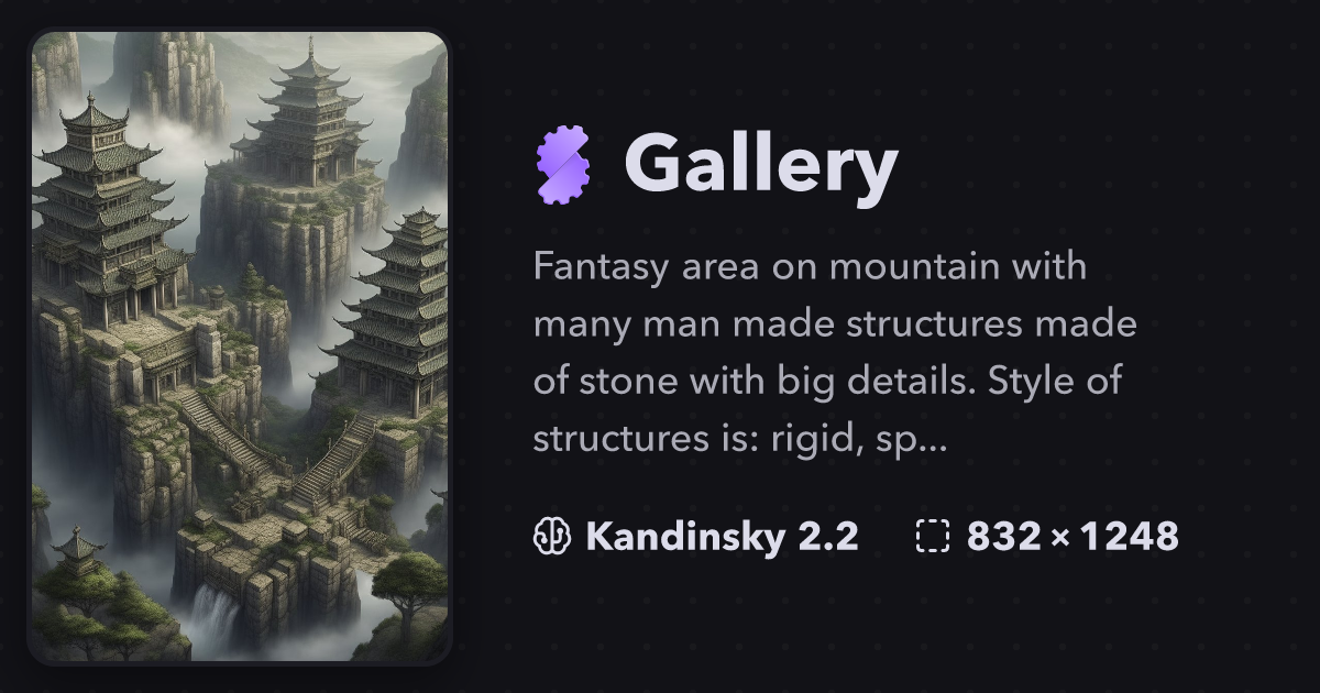 "Fantasy area on mountain with many ma..." | Gallery | Stablecog