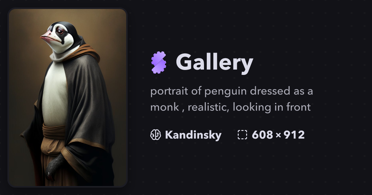 "portrait of penguin dressed as a monk..." | Gallery | Stablecog
