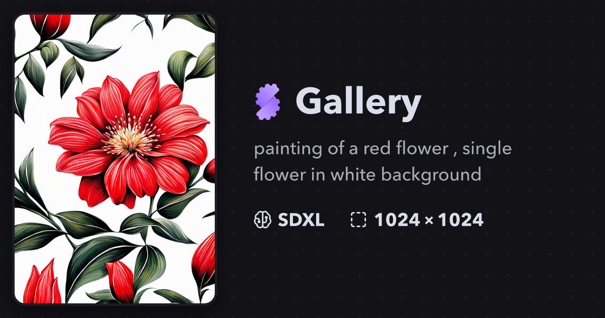 "painting of a red flower , single flo..." | Gallery | Stablecog
