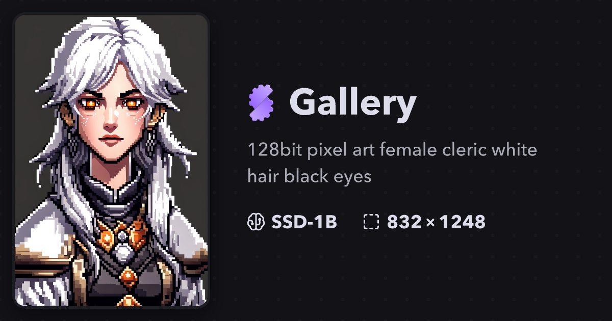 "128bit pixel art female cleric white ..." | Gallery | Stablecog
