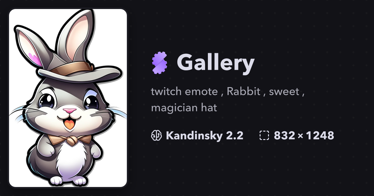 Twitch emote , Rabbit , sweet , magician hat | Gallery