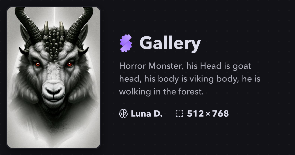 "Horror Monster, his Head is goat head..." | Gallery | Stablecog