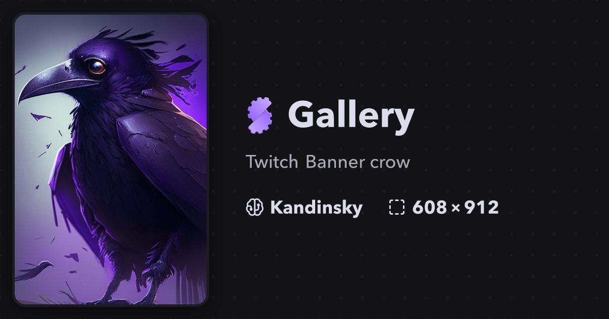 "Twitch Banner crow" | Gallery | Stablecog