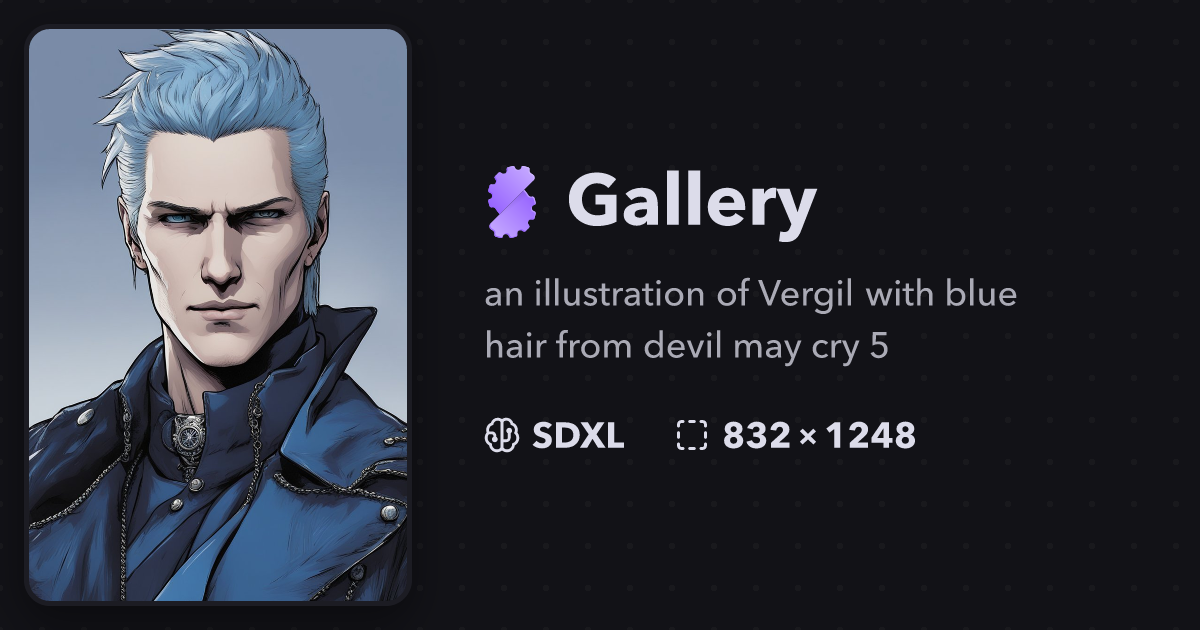 "an illustration of Vergil with blue h..." | Gallery | Stablecog