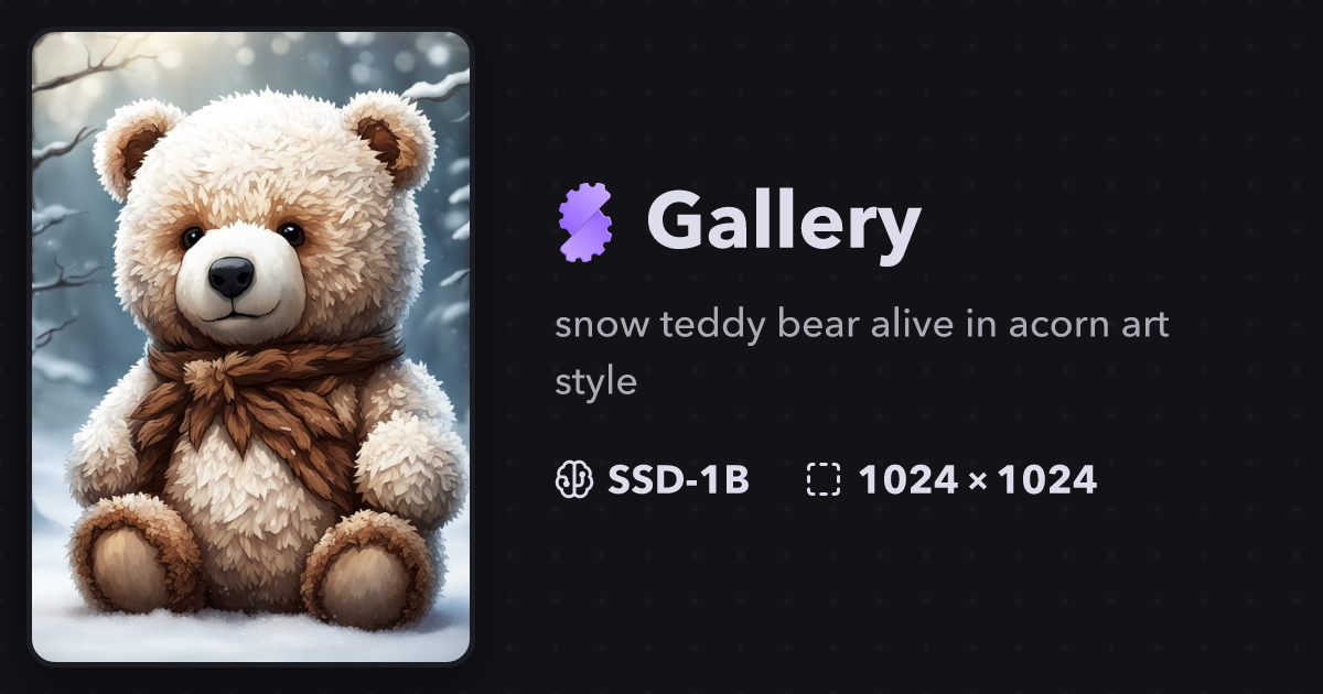 "snow teddy bear alive in acorn art style" | Gallery | Stablecog