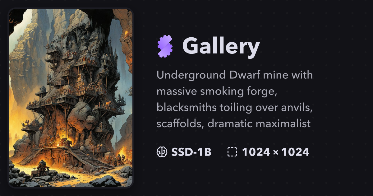 Underground Dwarf mine with massive smoking forge,... | Gallery
