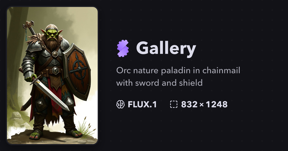 "Orc nature paladin in chainmail with ..." | Gallery | Stablecog