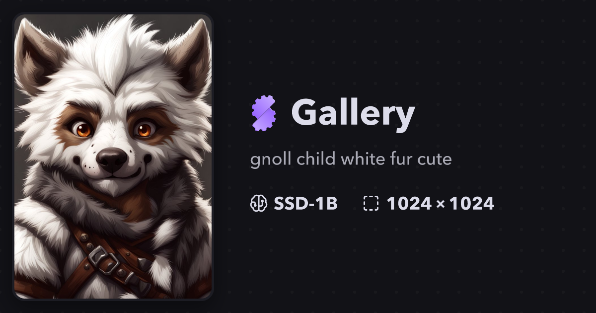 "gnoll child white fur cute" | Gallery | Stablecog