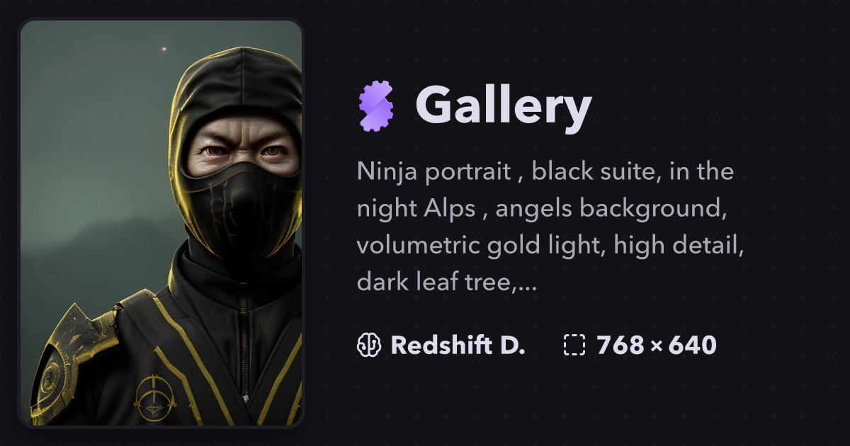 "Ninja portrait , black suite, in the ..." | Gallery | Stablecog