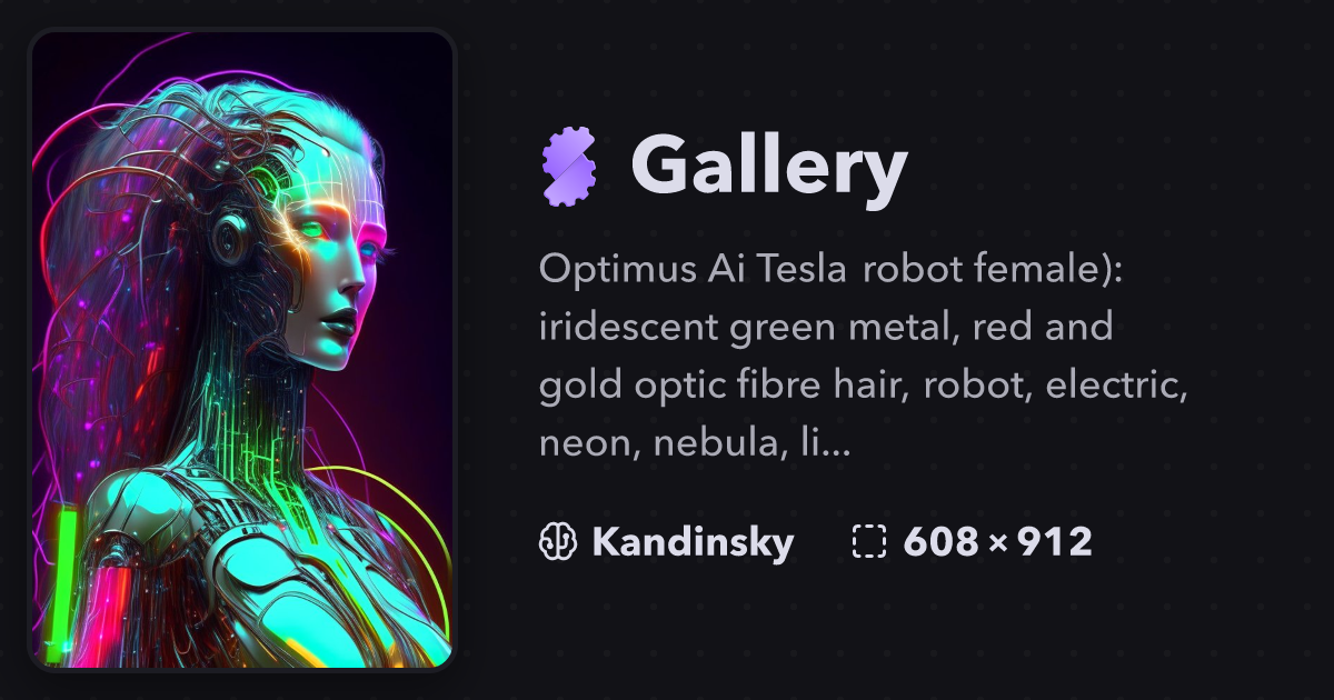 "Optimus Ai Tesla robot female): iride..." | Gallery | Stablecog