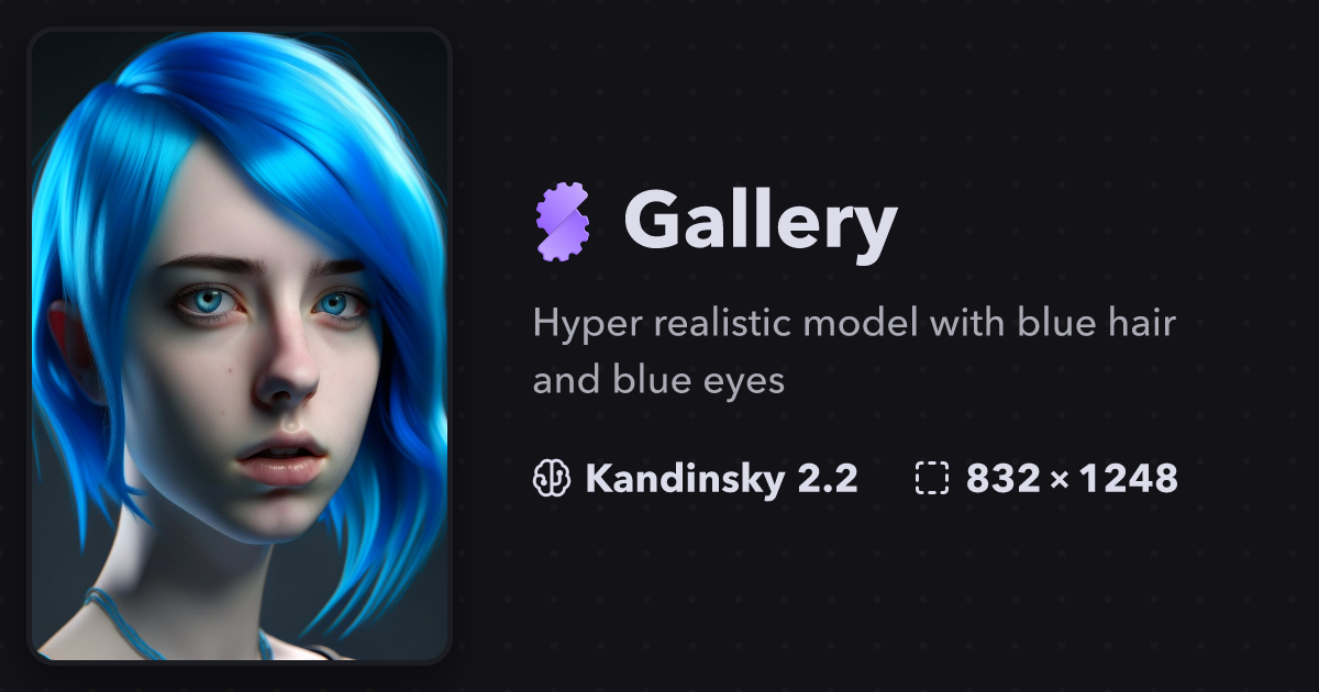 "Hyper realistic model with blue hair and..." | Gallery | Stablecog