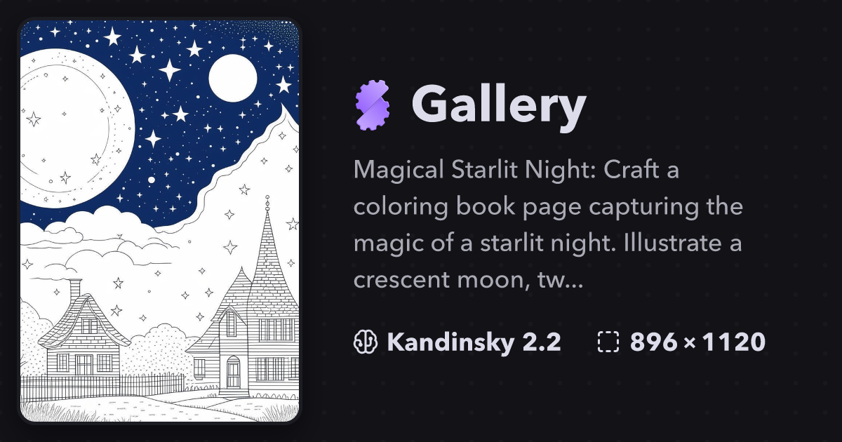 "Magical Starlit Night: Craft a colori..." | Gallery | Stablecog