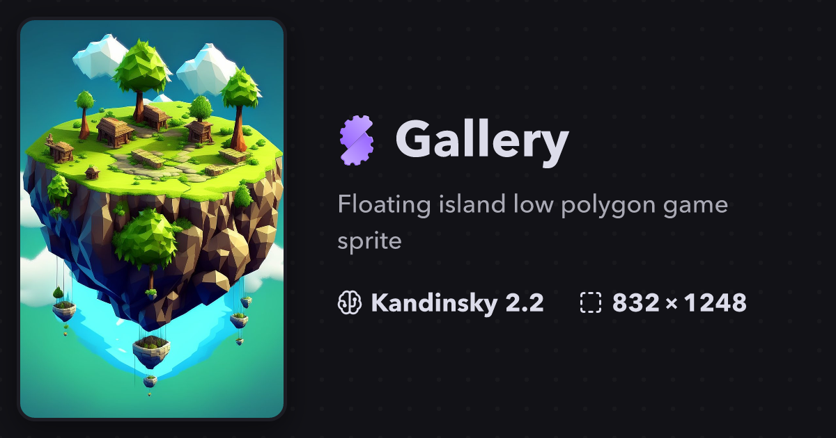 "Floating island low polygon game sprite" | Gallery | Stablecog