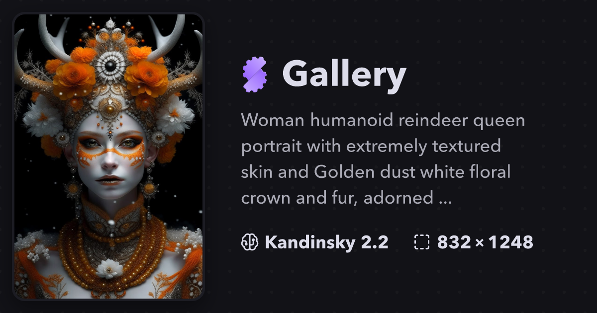 "Woman humanoid reindeer queen portrai..." | Gallery | Stablecog