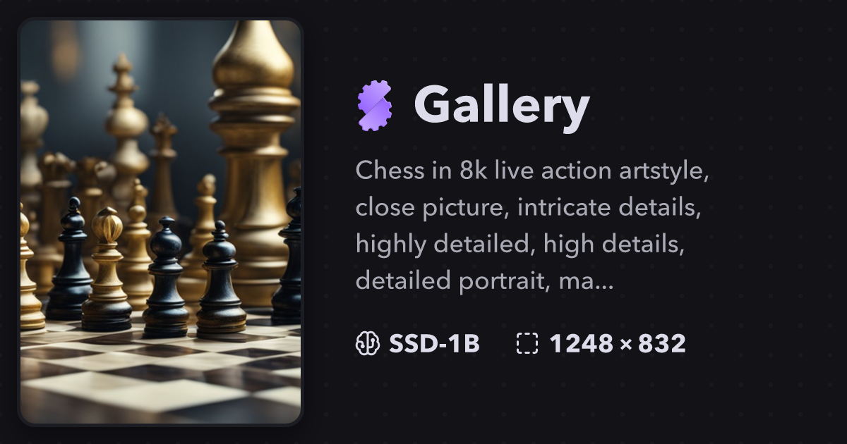 "Chess in 8k live action artstyle, clo..." | Gallery | Stablecog