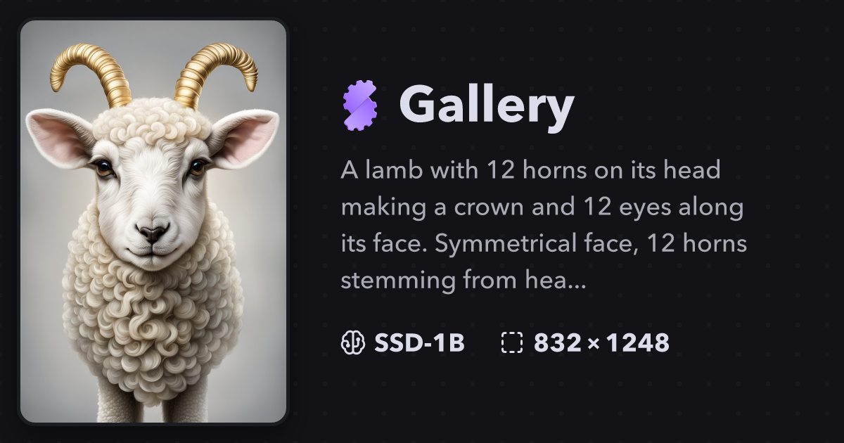 "A lamb with 12 horns on its head maki..." | Gallery | Stablecog