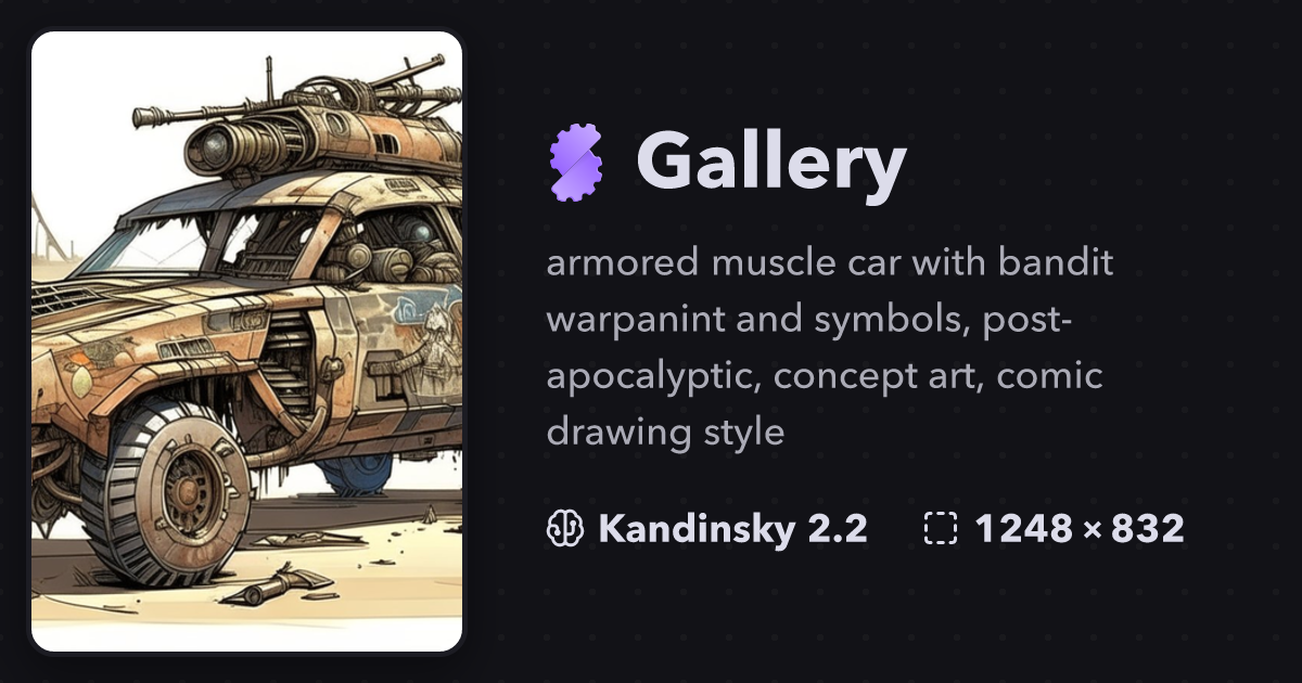 "armored muscle car with bandit warpan..." | Gallery | Stablecog