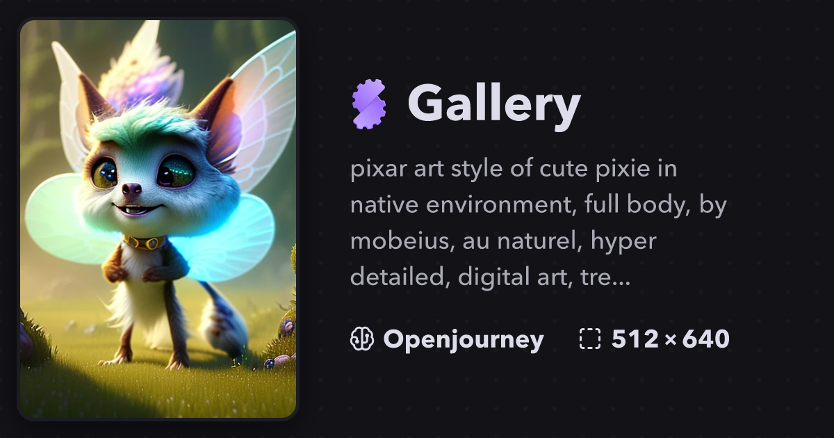 "pixar art style of cute pixie in nati..." | Gallery | Stablecog