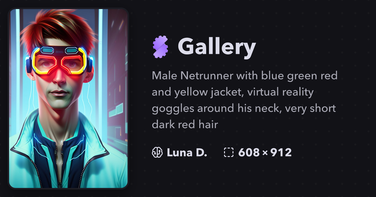 Male Netrunner with blue green red and yellow jack... | Gallery