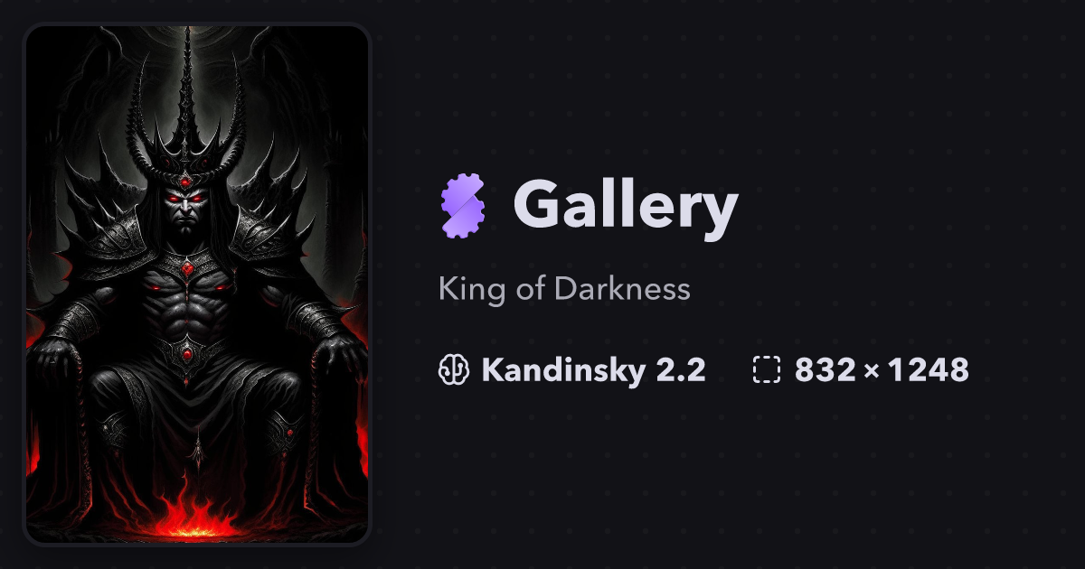 "King of Darkness" | Gallery | Stablecog