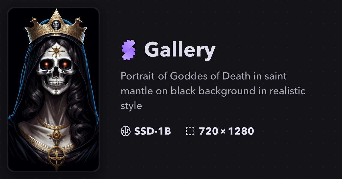 "Portrait of Goddes of Death in saint man..." | Gallery | Stablecog