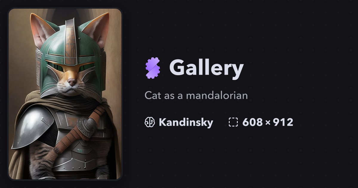"Cat as a mandalorian" | Gallery | Stablecog
