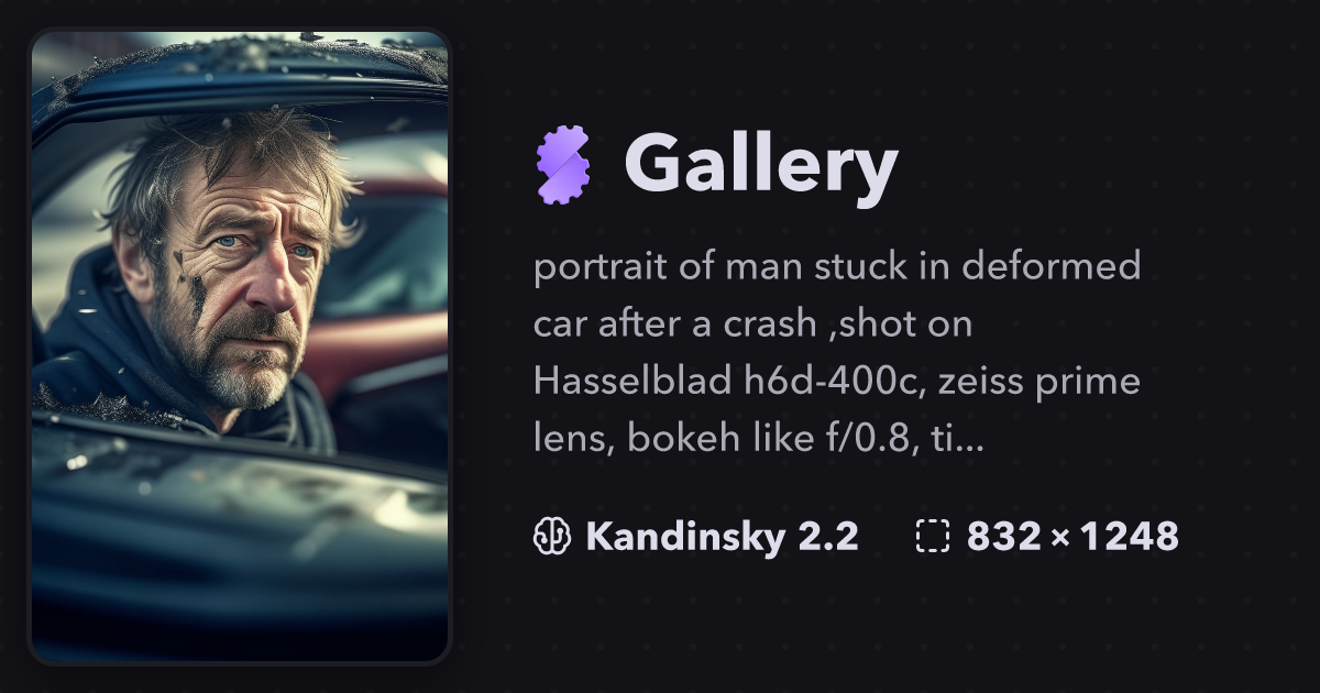 "portrait of man stuck in deformed car..." | Gallery | Stablecog