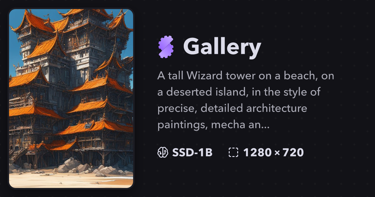 "A tall Wizard tower on a beach, on a ..." | Gallery | Stablecog