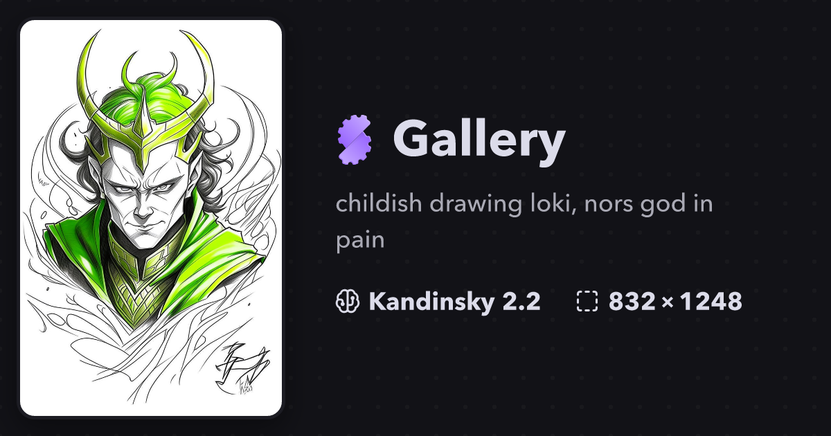 "childish drawing loki, nors god in pain" | Gallery | Stablecog