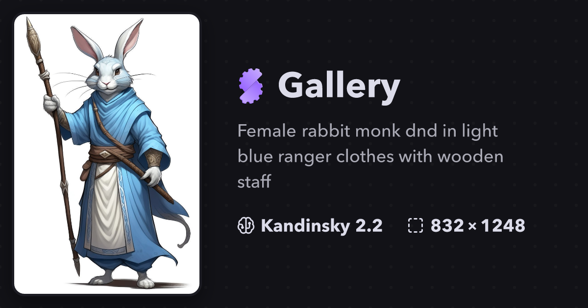 "Female rabbit monk dnd in light blue ..." | Gallery | Stablecog