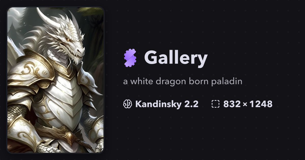 "a white dragon born paladin" | Gallery | Stablecog