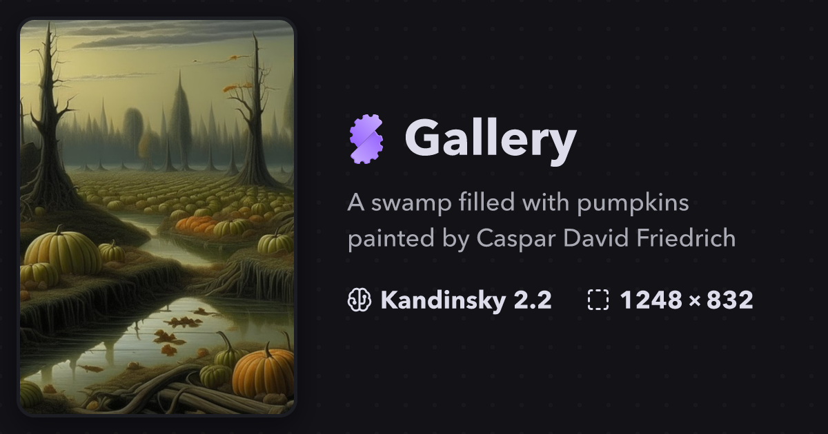 "A swamp filled with pumpkins painted ..." | Gallery | Stablecog