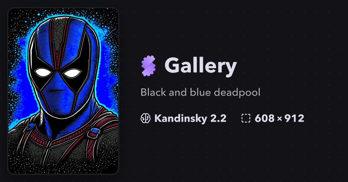 "Black and blue deadpool" | Gallery | Stablecog