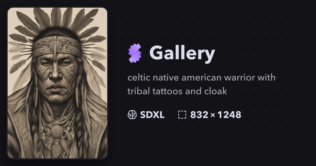 "celtic native american warrior with trib..." | Gallery | Stablecog