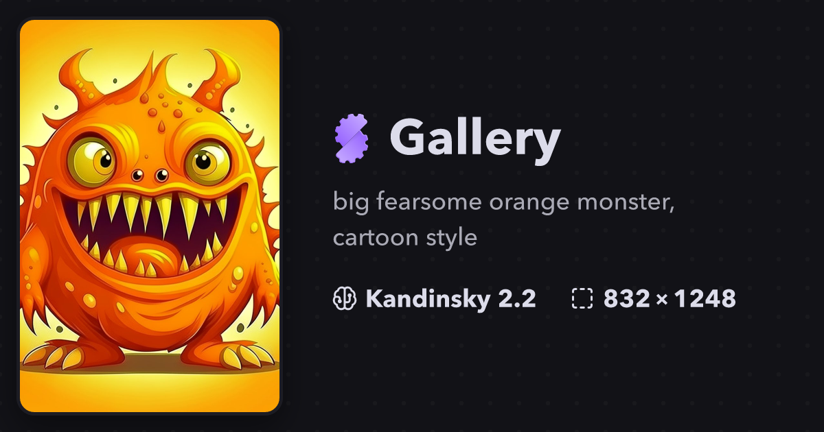 "big fearsome orange monster, cartoon ..." | Gallery | Stablecog