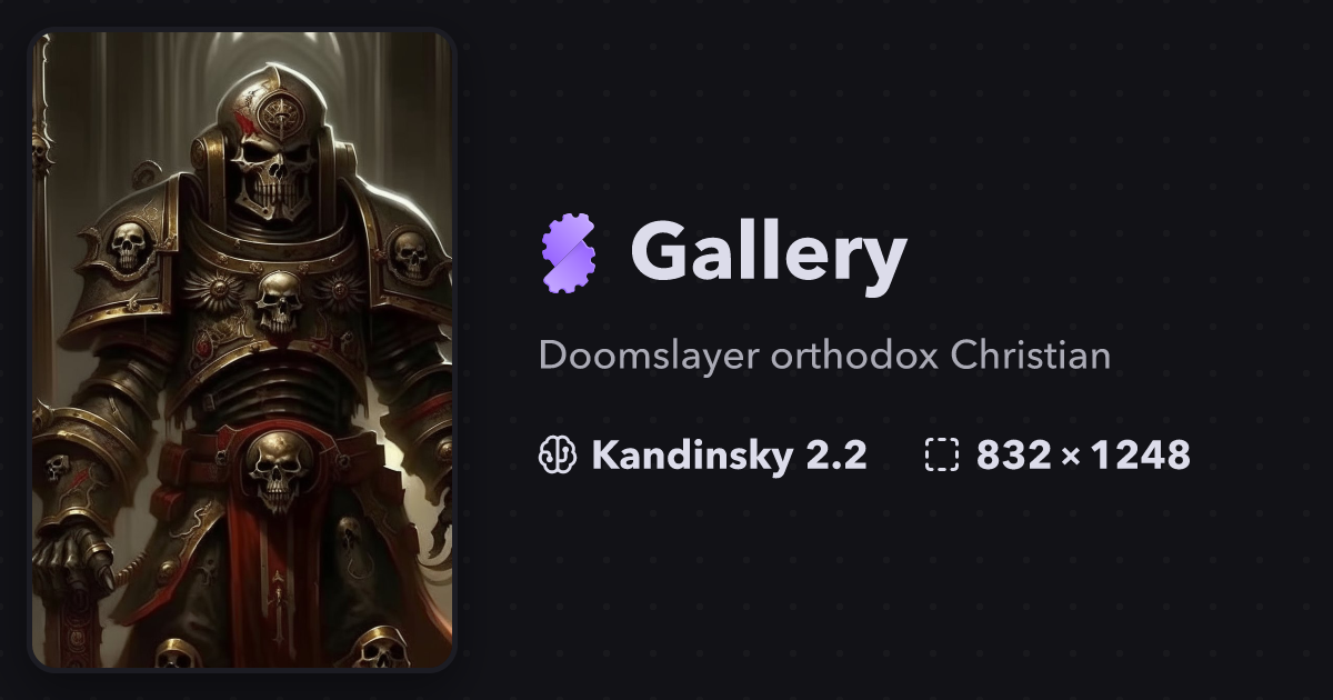 "Doomslayer orthodox Christian" | Gallery | Stablecog