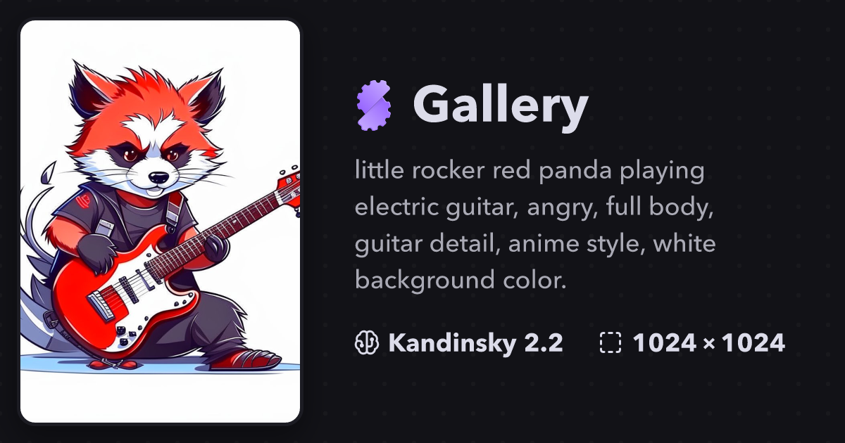 "little rocker red panda playing elect..." | Gallery | Stablecog