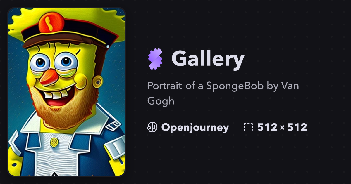 "Portrait of a SpongeBob by Van Gogh" | Gallery | Stablecog