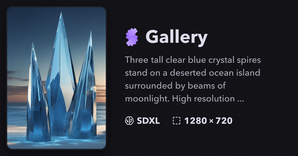 "Three tall clear blue crystal spires ..." | Gallery | Stablecog