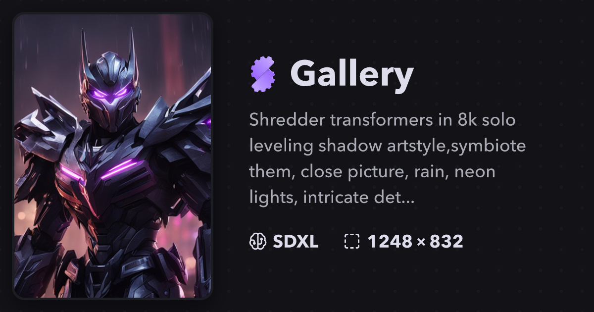 "Shredder transformers in 8k solo levelin..." | Gallery | Stablecog