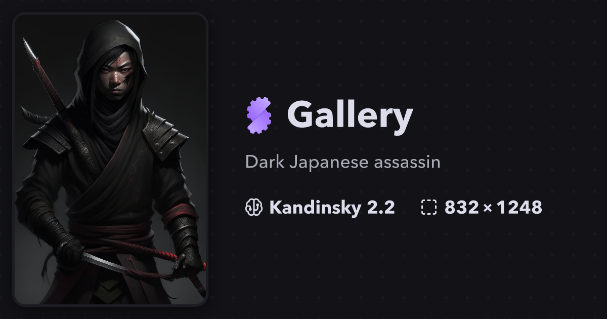"Dark Japanese assassin" | Gallery | Stablecog