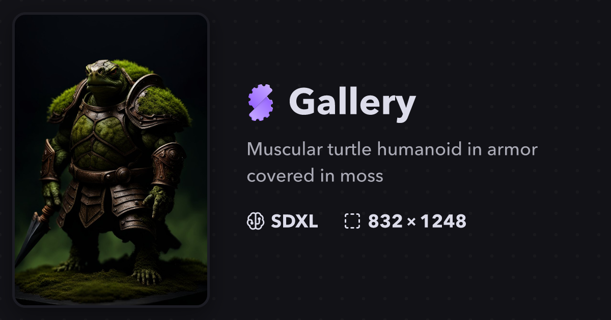 "Muscular turtle humanoid in armor covere..." | Gallery | Stablecog