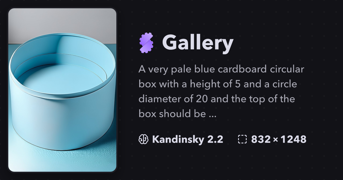 "A very pale blue cardboard circular b..." | Gallery | Stablecog