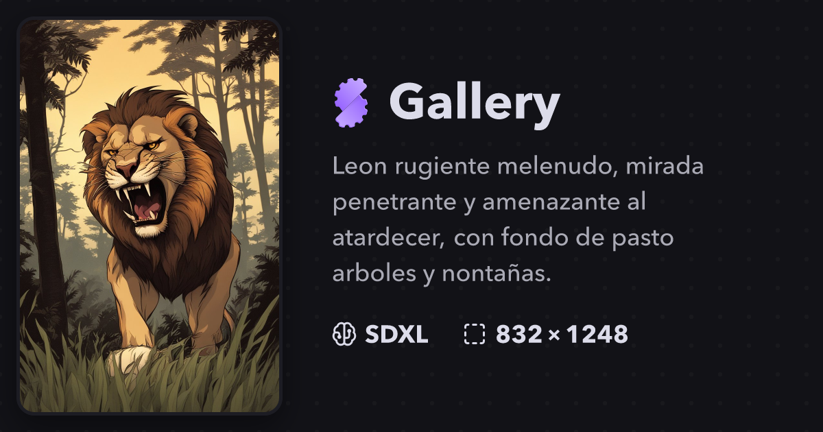 Leon rugiente melenudo, mirada penetrante y amenaz... | Gallery