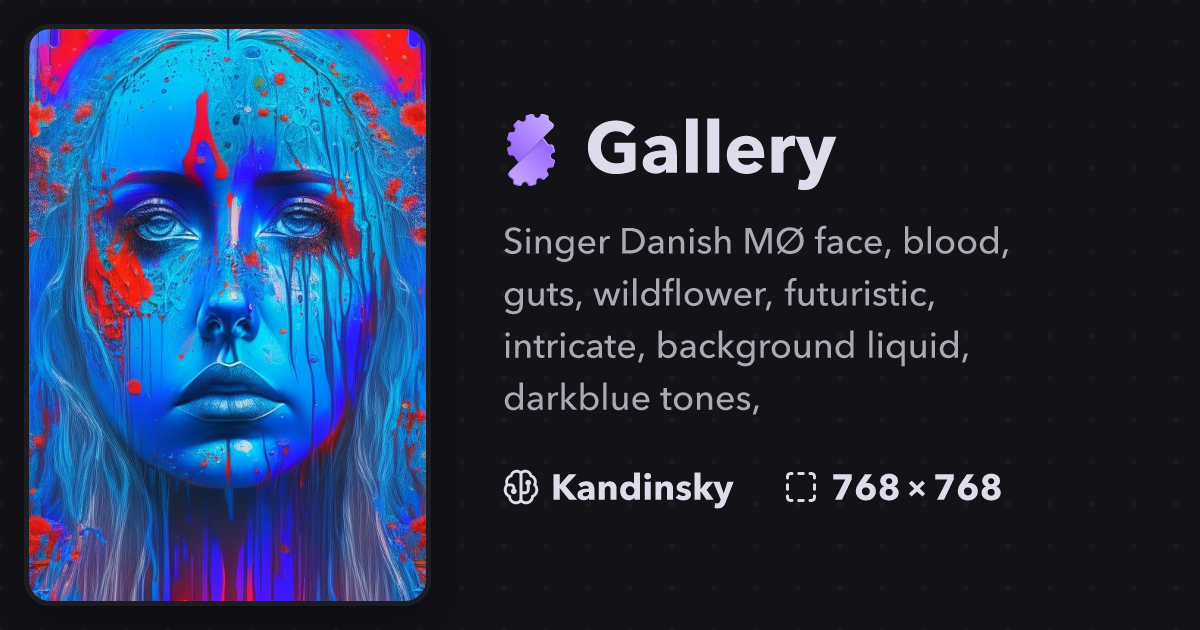 "Singer Danish MØ face, blood, guts, w..." | Gallery | Stablecog