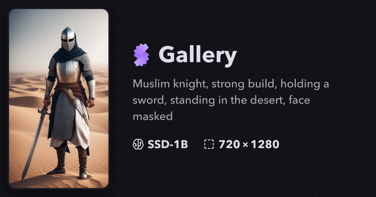 "Muslim knight, strong build, holding ..." | Gallery | Stablecog